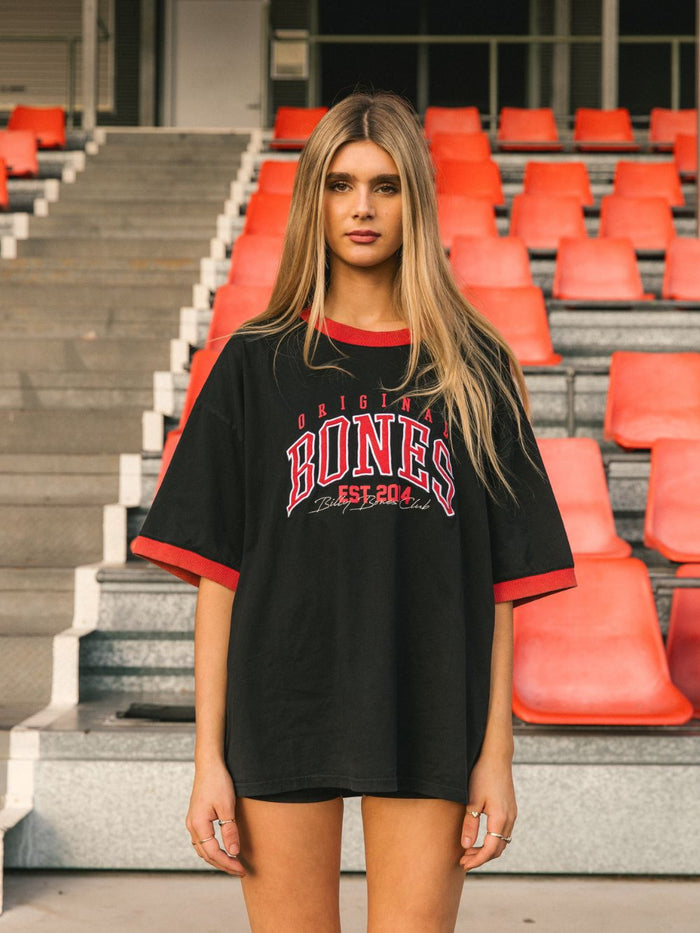 False Start Ringer Tee - Washed black | Billy Bones Club