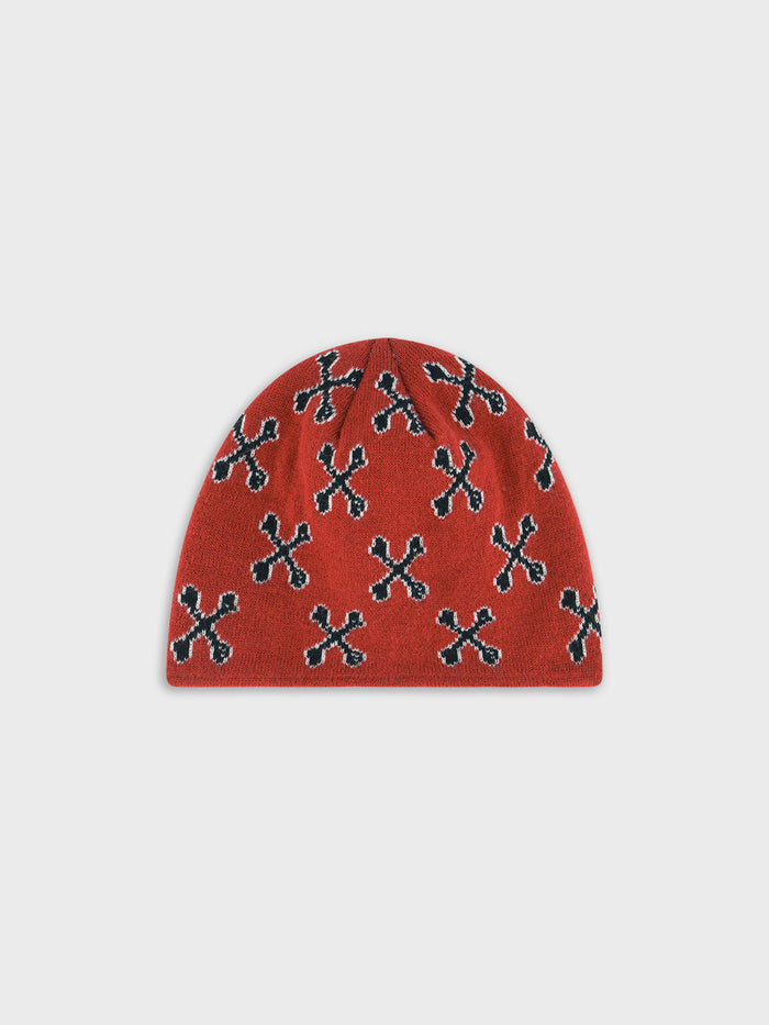 Bones Academy Skull Cap Beanie - Red | Billy Bones Club
