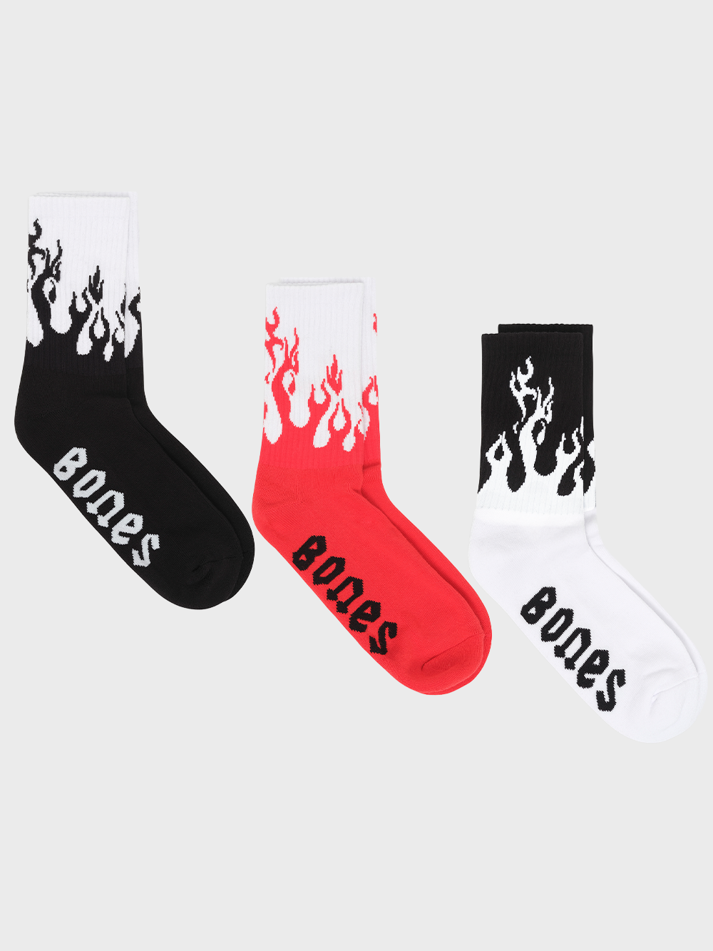 Bones Burner Socks - 3 pack Red/Black/White | Billy Bones Club
