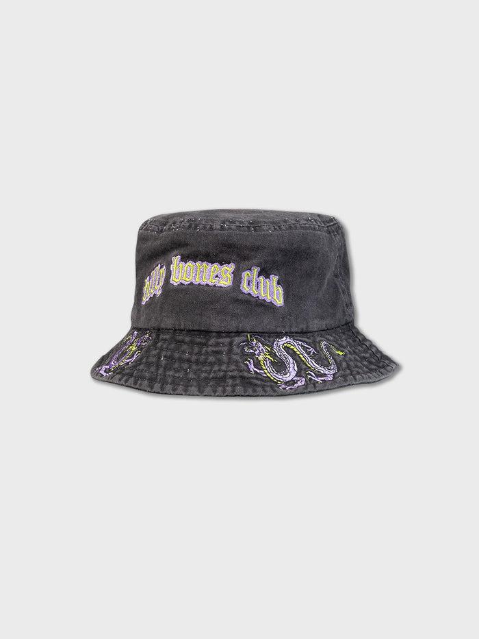 Dragon Tail Bucket Hat - Washed Black | Billy Bones Club